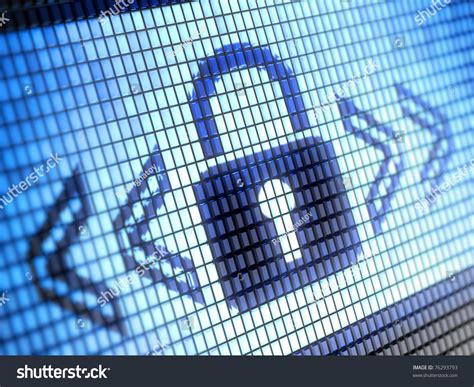 Lock Symbol On Screen Full Collection Of Icons Like That Is In My Portfolio Stock Photo