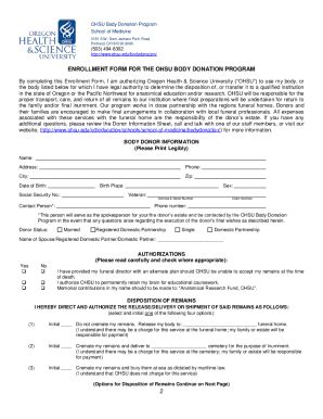 Or Enrollment Form For Form Ohsu Body Blank Fillable Template Fill