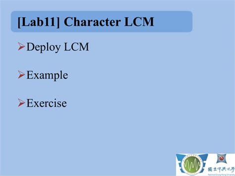 Character LCM Cont