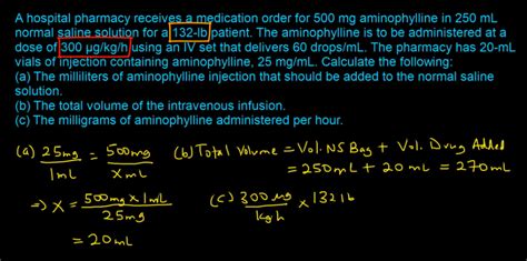 Intravenous Flow Rate Calculations Question From Viewer