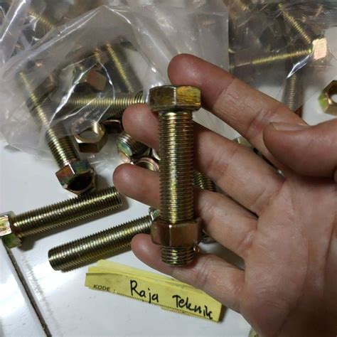 Jual Baut Mur Kuning M14x60 Drat Halus Kunci 19 X 15 Drat Pitch 15