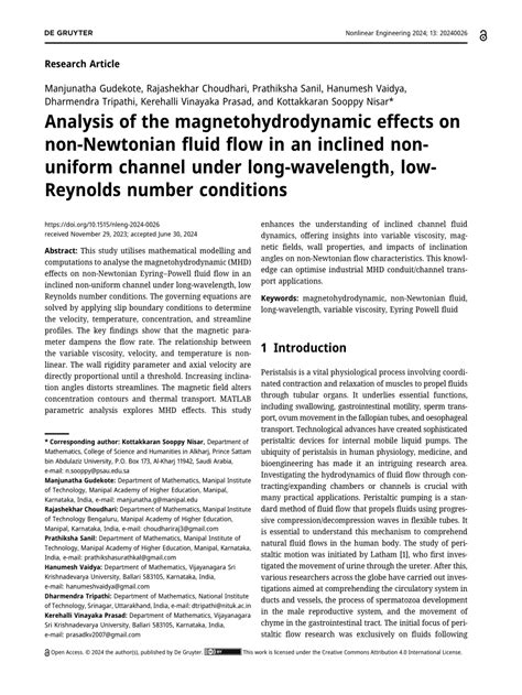 Pdf Analysis Of The Magnetohydrodynamic Effects On Non Newtonian Fluid Flow In An Inclined Non