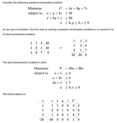solved consider the following standard minimization problem