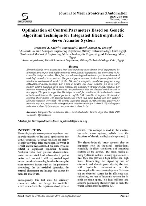Pdf Optimization Of Control Parameters Based On Genetic Algorithm