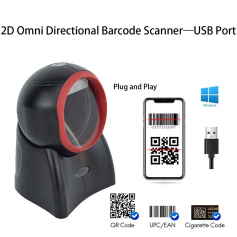 Desktop 2d Qr Barcode Scanner Omnidirectional Usb Big Barcode Reader 1d Qr Screen Barcodes