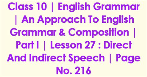 Class 10 English Grammar An Approach To English Grammar
