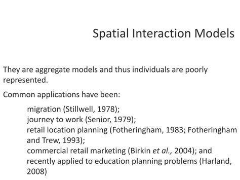 Ppt Introduction To Spatial Interaction Models Powerpoint