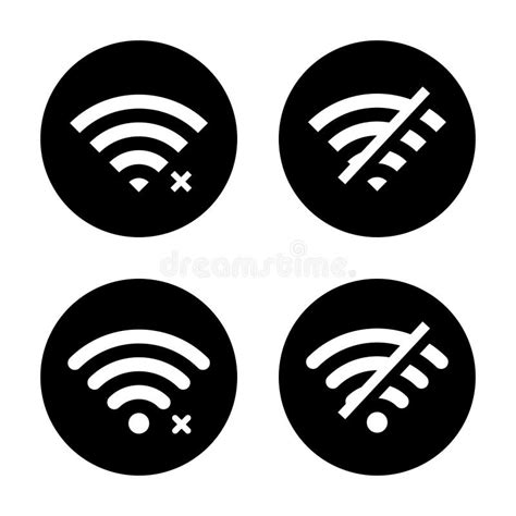 Set Of Disconnect Wifi Icon Vector Disconnected Lost Wireless