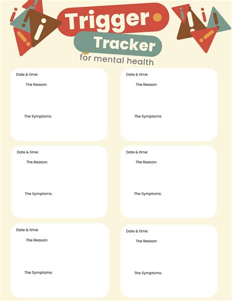 Mental Health Trigger Tracker Understanding Your Triggers Trauma
