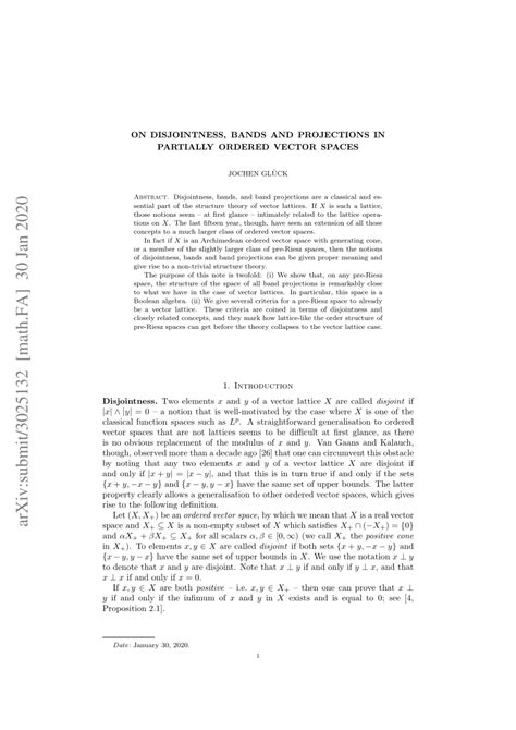 pdf on disjointness bands and projections in partially ordered