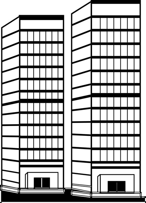 Apartment Building Clipart Black And White