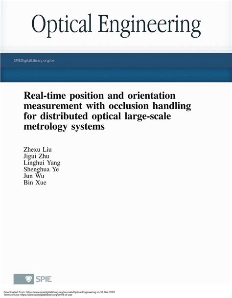 Pdf Real Time Position And Orientation Measurement With €¦ · Large Scale Metrology The