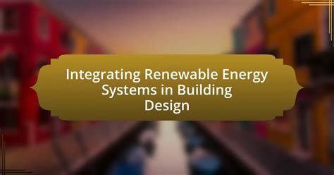 Integrating Renewable Energy Systems In Building Design