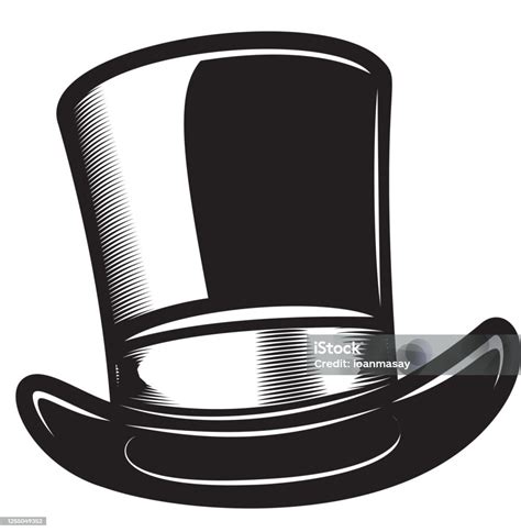 인그레이빙 스타일로 복고풍 신사 모자의 일러스트 라벨 사인 포스터 티셔츠용 디자인 요소 벡터 일러스트레이션 0명에 대한 스톡