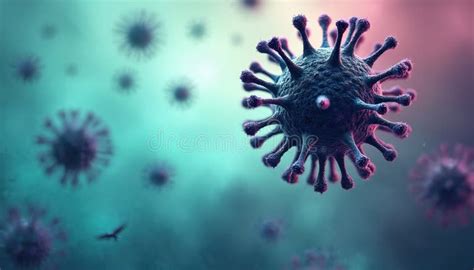 Illustration Avian Influenza Virus Particle Microscopic View Flu Infection Viral Disease Risk