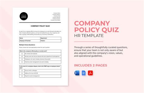 Elementary Multiple Choice Test Template