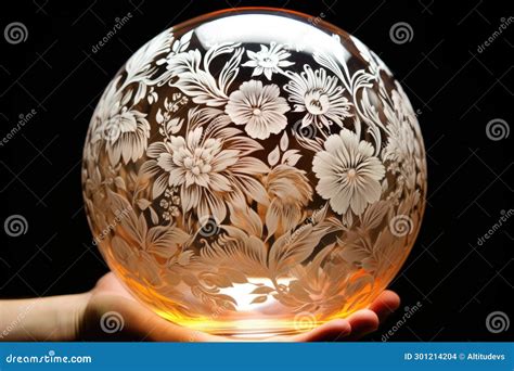 Precision Laser Etching Intricate Patterns On A Glass Surface Stock