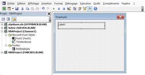 Création et gestion dun UserForm Excel VBA