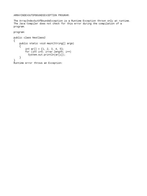Array Index Out Of Bound A Pdf Computers Technology And Engineering