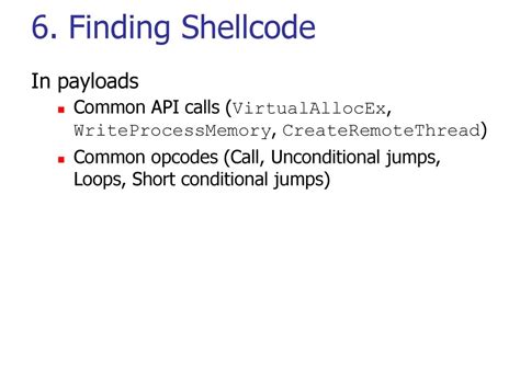 Part 6 Special Topics Chapter 19 Shellcode Analysis Ppt Download