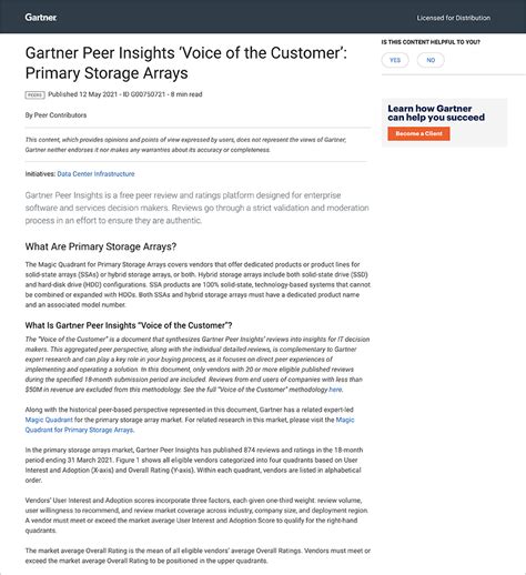 Gartner Peer Insights ‘voice Of The Customerprimary Storage Arrays