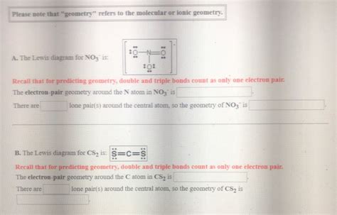 Solved Please Note That Geometry Refers To The Molecular