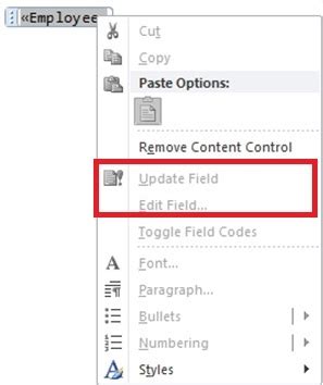 Read Only Merge Fields In Word C Stack Overflow