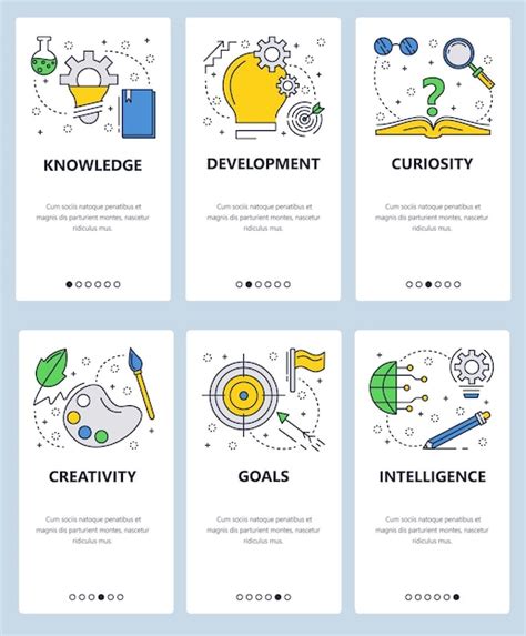 Premium Vector Vector Web Site Linear Art Onboarding Screens Template