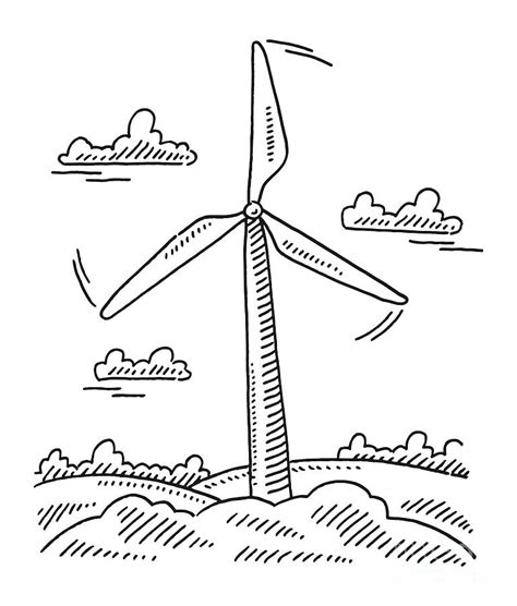 Wind Turbine Symbol Drawing Drawing By Frank Ramspott Pixels