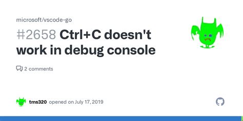 Ctrlc Doesnt Work In Debug Console · Issue 2658 · Microsoftvscode Go · Github