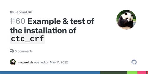 Example Test Of The Installation Of Ctc Crf Issue 60 Thu Spmi CAT GitHub