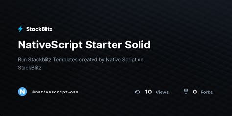 Nativescript Starter Solid Stackblitz