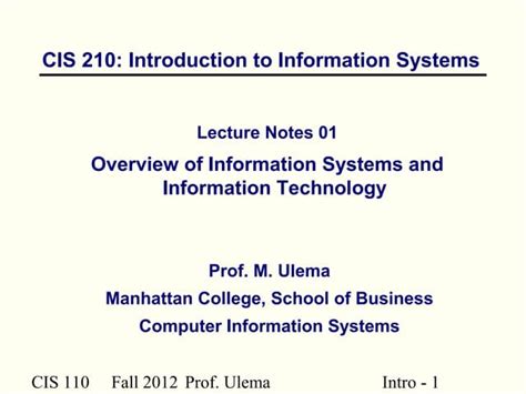 Cis110 Lecture 01 Intro To Is Ppt Computing Technology And Computing