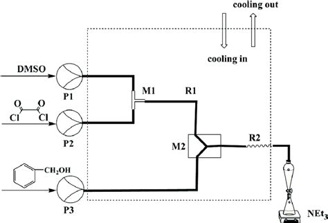 Schematic Drawing Of The Continuous Microreactor System Download Scientific Diagram