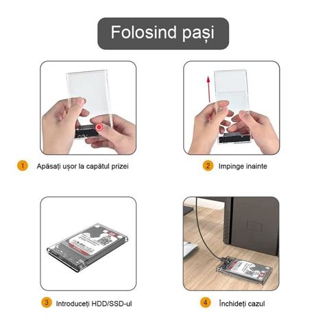 Carcasa Pentru Hard Disk Extern Sata Usb Cablu Inclus Inch Transparent Emag Ro