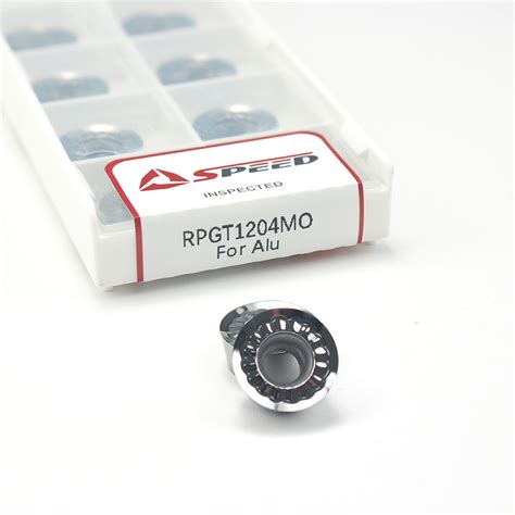Speed Carbide Milling Inserts For Aluminium Rpgt1003 Rpgt10t3 Rpgt1204mo Cnc Tool Cutting