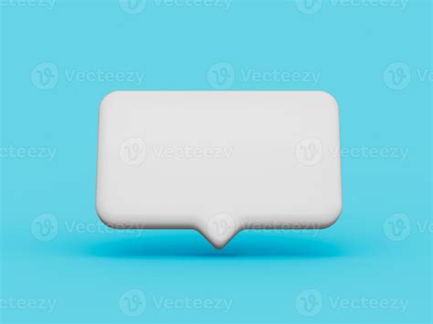 Cute White Square Speech Bubble Icons Isolated On Blue Pastel Background 3d Illustration
