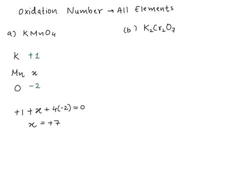 Solved 2 Assign Oxidation Numbers To All The Elements In Each Of The Following A Kmno4 B