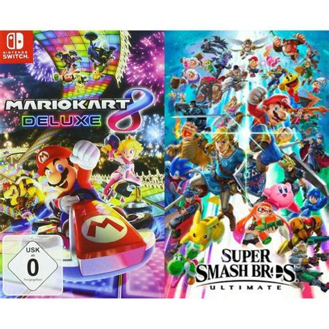 Jual Nintendo Switch 2in1 Mario Kart 8 Deluxe Super Smash Mario Bros