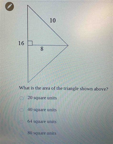 Solved 20 Square Units 40 Square Units 64 Square Units 80 Square Units