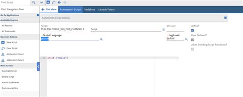 Error In Testing Automation Script For Publish Channel Maximo