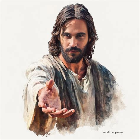 Jesus Christ With An Outstretched Hand Square Format Etsy