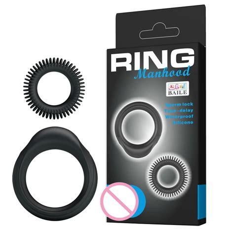 Baile Sex Ring 2Pcs Unit Penis Ring Cock Ring Penis Extension Sex Products For Men Silicone