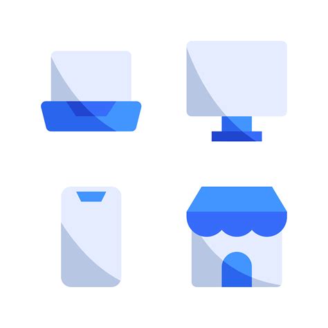 User Interface Icons Set Laptop Monitor Smartphone Store Perfect For Website Mobile App