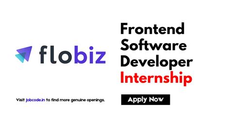 Frontend Software Developer Internship At Flobiz Jobcode