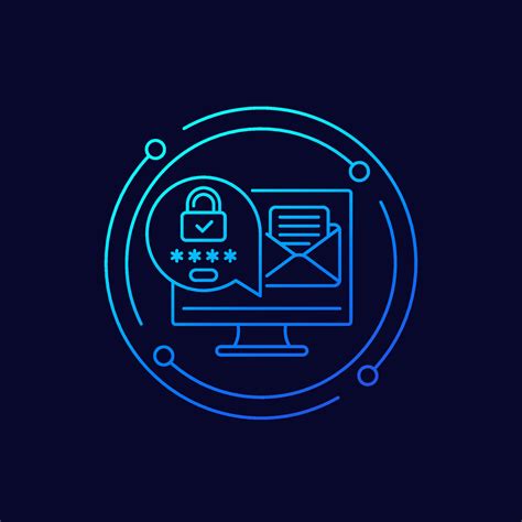 Mail Access Line Icon Authentication With Password Vector 14337234 Vector Art At Vecteezy