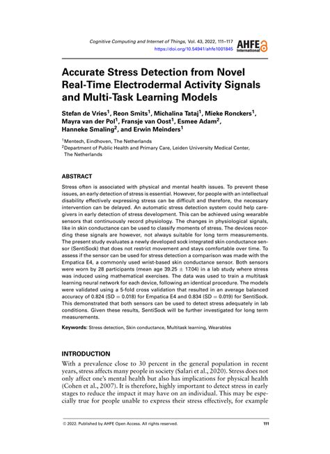Pdf Accurate Stress Detection From Novel Real Time Electrodermal