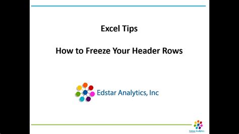 Excel How To Freeze Your Header Rows YouTube