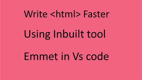 Write Html Faster In Vs Code Youtube