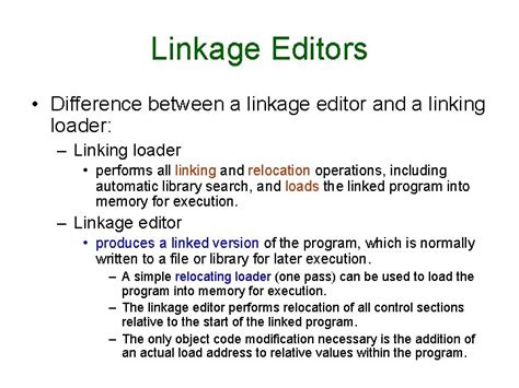 Loader Design Options Linkage Editors Dynamic Linking Bootstrap